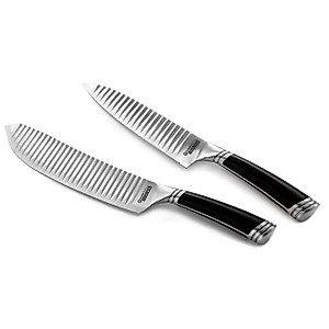 casaWare Groovetech 2-Piece Knife Set (6-Inch Chef and 8-Inch All Purpose Knife)