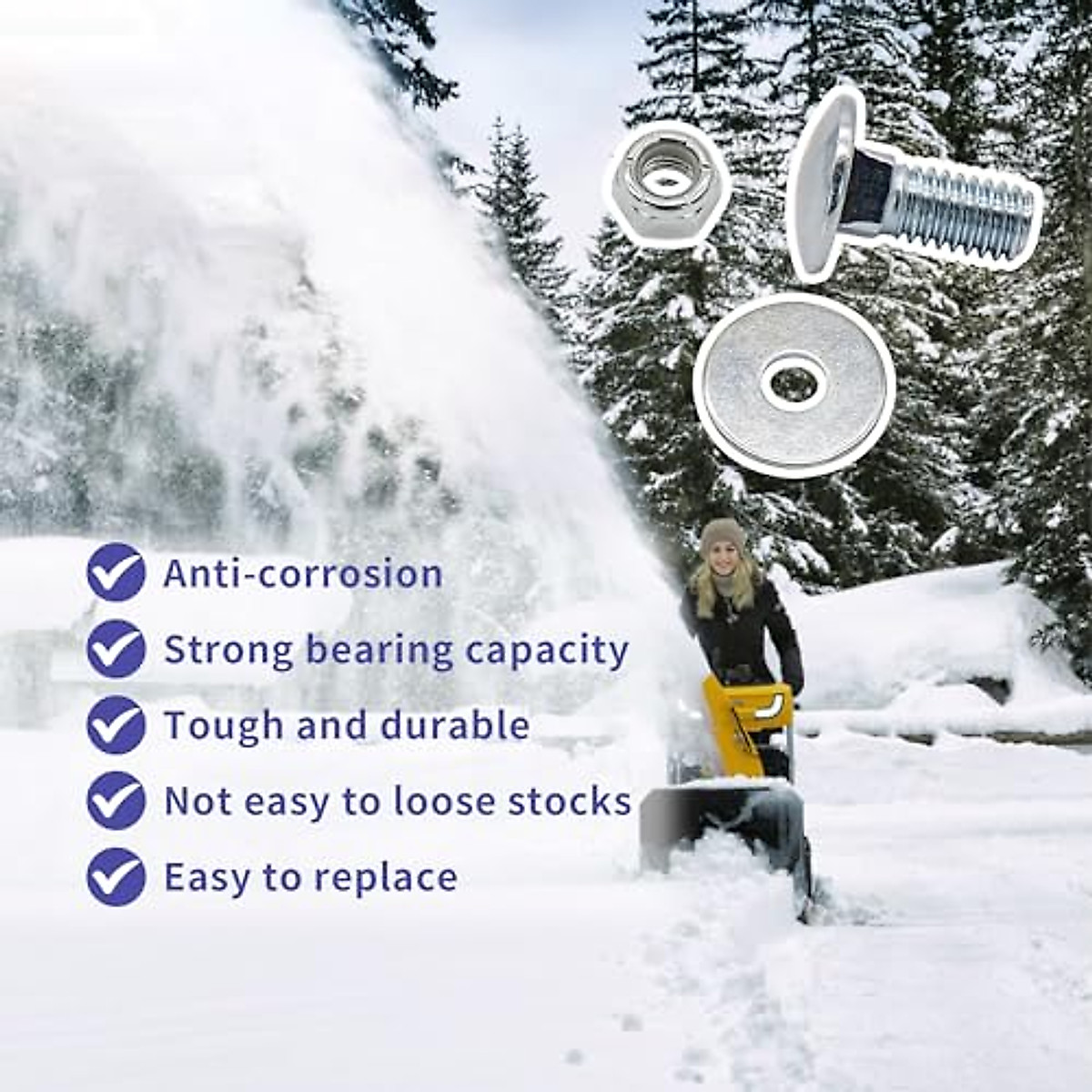 Huarntwo 6PK 710-0451 712-04063 Skid Slide Shoe Mounting Bolts Kit for MTD 784-5580 Snow Blower