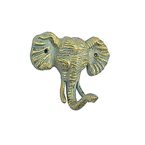 Handcrafted Model Ships Antique Seaworn Bronze Cast Iron Elephant Hook 5" - Iron Wall Hook - Decorative