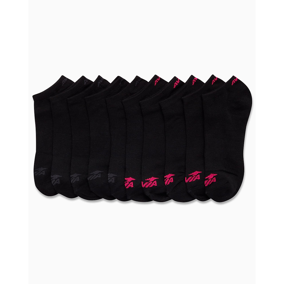 Avia Women's Athletic Socks - Lightweight Low Cut Running Socks (10 Pack), Size 4-9, Black 2