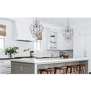 PAPAYA Crystal Mini Chandelier Lighting 1 Light Chrome Chandeliers Iron Ceiling Light Fixture…