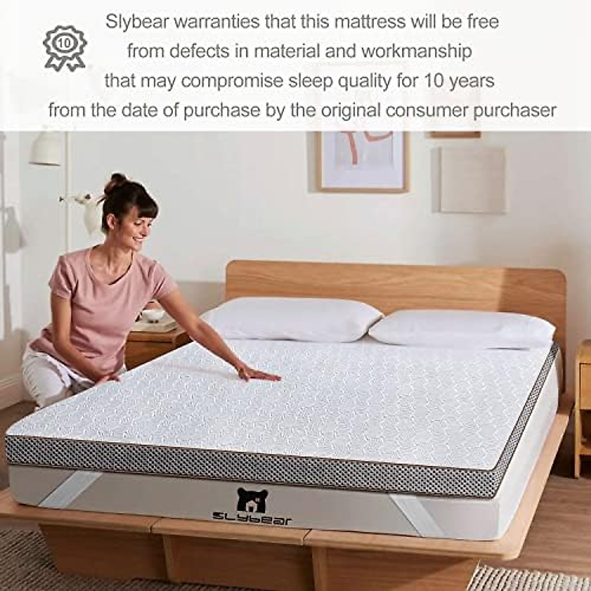 Slybear 3 Inch Memory Foam Mattress Topper Queen Cooling Gel Mattress Topper for Queen Size Bed with Non-Slip Removable Washable Cover, Pressure Relief Ventilated Mattress Pad