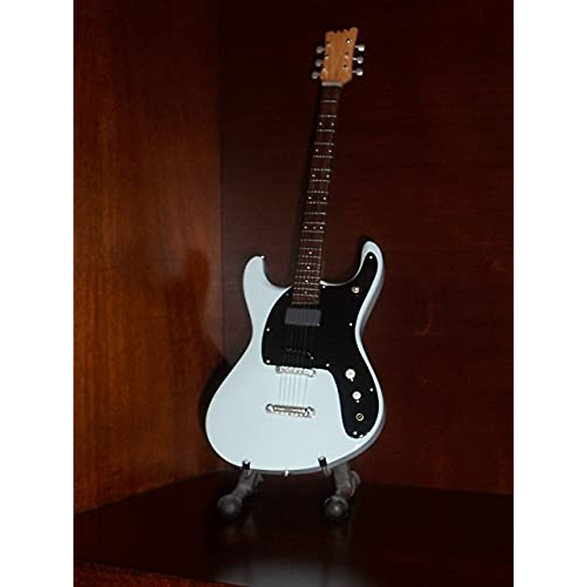 Miniature Light Grey Guitar for Johnny Ramone Display Gift