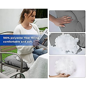 ROSNINIKA Outdoor Chair Cushions 2 Pcs Outdoor Cushions Patio Furniture Cushions Chair Cushion Patio Chair Seat Pads with Ties 19x19 Inches Light Gray