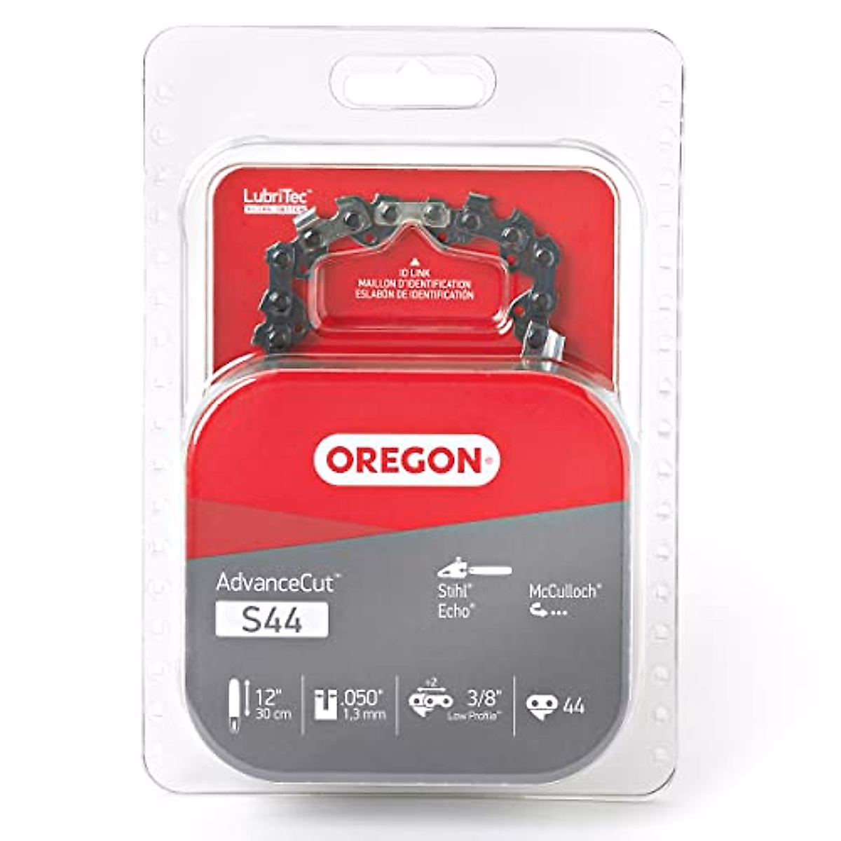 Oregon S44 AdvanceCut Replacement Chainsaw and Pole Pruner Saw Chain for 12-Inch Guide Bars, 44 Drive Links, Pitch: 3/8" Low Vibration, .050" Gauge, Fits Various Stihl Models,Grey