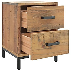 Makastle Small Nightstand Set of 2, Nightstands Beside Table with 2 Drawers, Wood End Tables Side Tables Bedside Cabinets for Bedroom, Living Room, Easy Assembly, 14.2"x11.8"x17.7" Solid Wood Pine