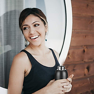 10.15oz/300ML Mini Thermal Mug Leak Proof Vacuum Flasks Travel Thermos Stainless Steel Drink Water Bottle Thermos Cups for Indoor and Outdoor (Black)