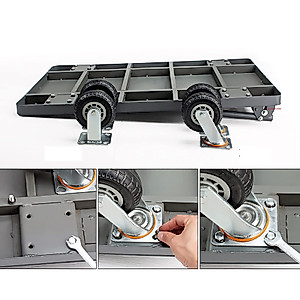 Platform Trucks Flatbed Cart Platform Truck with Foldable Handle and 360 Degree Swivel Wheels Steel Push Hand Cart for Loading and Storage Hand Truck Push Cart