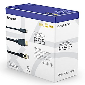 BrightOn 8K HDMI 2.1, Ethernet & USB C Cables Compatible with PS5