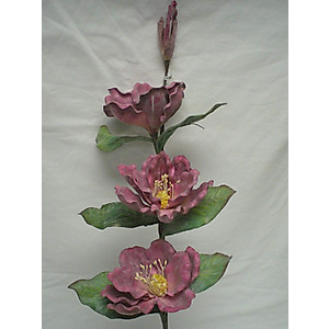 Artificial Pink Magnolia Spray Latex Coated Artificial Flowers 24" Stem 3-715pk Bouquet Realistic Flower Arrangements Craft Art Decor Plant for Party Home Wedding Decoration