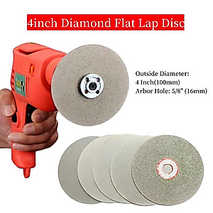 Diamond Flat Lap Disc Set 10 PCS, ENLAYER 4Inch Diamond Polishing Disc 80/100/200/400/600/800/1000/1500/2500/3000 Grit Wheel Lapping Grinding Disc Tool for Cutting or Sanding Stone and Glass
