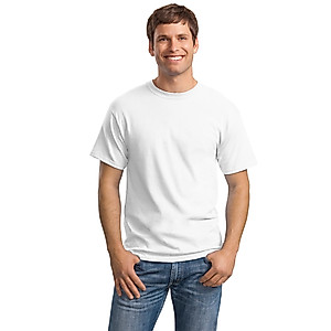 Hanes Ultimate Men's 5-Pack Tagless ComfortSoft Crewneck T-Shirt, White, Large
