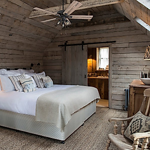 Prominence Home Lincoln Woods, 52 Inch Industrial Style LED Ceiling Fan with Light, Pull Chain, Three Mounting Options, 5 Dual Finish Blades, Reversible Motor - 50581-01 (Bronze)