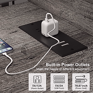 MUTUN Corner TV Stand with Power Outlet, Corner TV Stand for 32 43 50 55 60 Inch TV, Corner Entertainment Center, Industrial TV Console Table for Living Room Bedroom, 55 Inch, Grey Oak