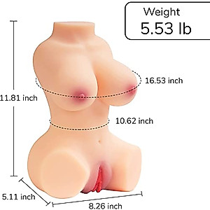 5.5LB Sex Doll Male Masturbator with Realistic Boobs Vagina& Anal, Lifelike Pocket Pussy with Built-in Spine,Adult Toys Love Doll for Men