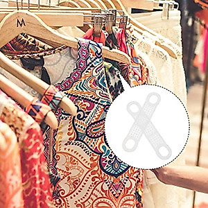 Yardwe 50Pcs Clear Non- Slip Rubber Clothes Hanger Grips Silicone Antiskid Closet Accessories Clothing Hanger Strips Windproof Clothes Hanging Accessories