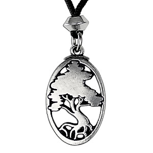 Pewter Yggdrasill Pendant Norse Tree of Life Necklace Viking Jewelry