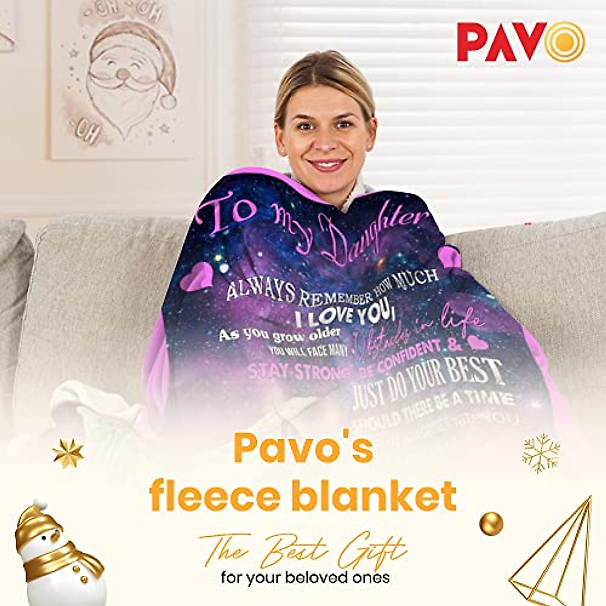 New Daughter Gifts from Mom to Daughter Purple Blanket, to My Daughter Blanket, Soft Fleece Throw Blankets Graduation Gifts Ideas for Women Birthday, Christmas, Mother's Day Daughter Gift 50" x 60"