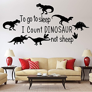 38 Pieces Dinosaur Wall Decals Dinosaur Wall Stickers to Go to Sleep I Count Dinosaurs Not Sheep Dinosaur Decorations for Boys Room (Classic Style)
