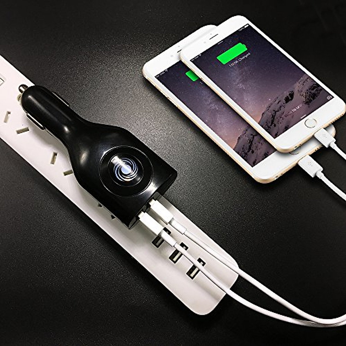 NDLBS 2Pack USB Car Charger,2-in-1 Portable USB Car Charger with Foldable Plug Wall Charger Compatible with iPhone X XR XS 7 8 Plus Note 8 9 Galaxy S8 S9 Plus LG Pixel