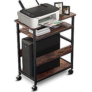 TooCust Computer Tower Stand with Wheels, Adjustable PC Tower Stand Computer Floor Stand CPU Stand, Movable PC Cart Computer Tower Floor Stand PC Stand for Under Desk (Rustic Brown)