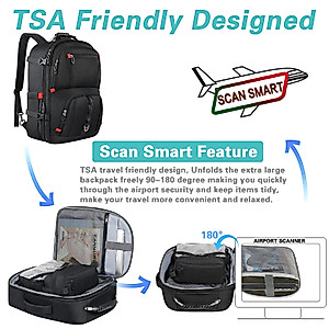 ZOMFELT Carry On Backpack, Travel Backpack for Men, 45L Flight Approved backpack with 3 Portable Packing Bags, 17.3 Inch Laptop Backpack, College Daypack, Water Resistant Business Weekender Bag