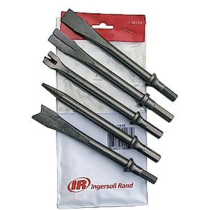 Ingersoll Rand 9500 Chisel Bit Kit for 114GQC Edge Series Air Hammer, 5 Piece Set Includes Tapered Punch, Flat Chisel, Panel Cutter, Sheet Metal Cutter, Spot Weld Breaker