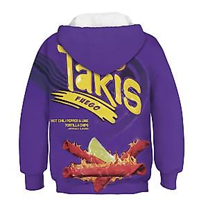 jiazery QZ Boys and Girls 3D Print Hoodie Sweatershirt with Pocket for 5-14 Years (Takis-M)