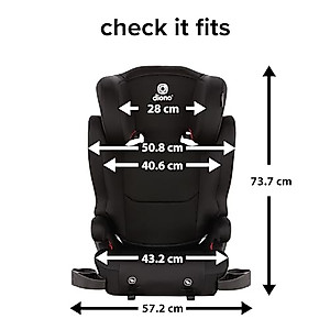 Diono Cambria 2 XL, Dual Latch Connectors, 2-in-1 Belt Positioning Booster Seat, High-Back to Backless Booster, Space and Room to Grow, 7 Headrest Positions, 8 Years 1 Booster Seat, Black