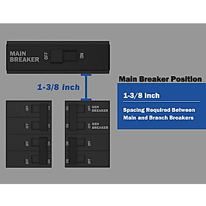 Generator Interlock Kit Compatible with Square D QO or Homeline 150 or 200 amp Panels. 1 3/8 inches Spacing Between Main and Generator Breaker