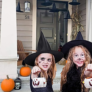 Nenrte Witch Hat, hanging witch hats, Halloween Witch Hats Decorations, Halloween Black Witch Hat Witch Cap Costume Accessory for Halloween Christmas Party(8pcs)