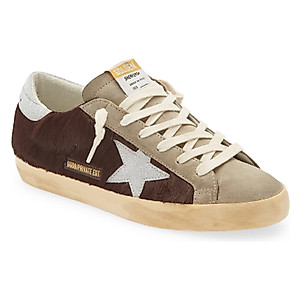 Golden Goose Women's Super-Star Genuine Calf Hair Low Top Coffee Brown (us_footwear_size_system, adult, women, numeric, medium, numeric_9)