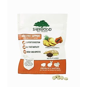 Sherwood Pet Health Digestive Support, Papaya (100 Tablets - 60 Grams). Contains Natural Motility Herbs That Regulate The Digestive Tract, Improve The Gut microbiome and Stimulate The Appetite.