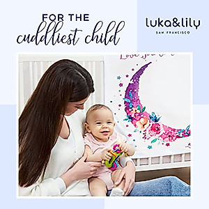 Luka&Lily Baby Monthly Milestone Blanket - 60"x40" Moon Blanket for Baby Girl Shower Gifts - First Year Calendar Growth Chart
