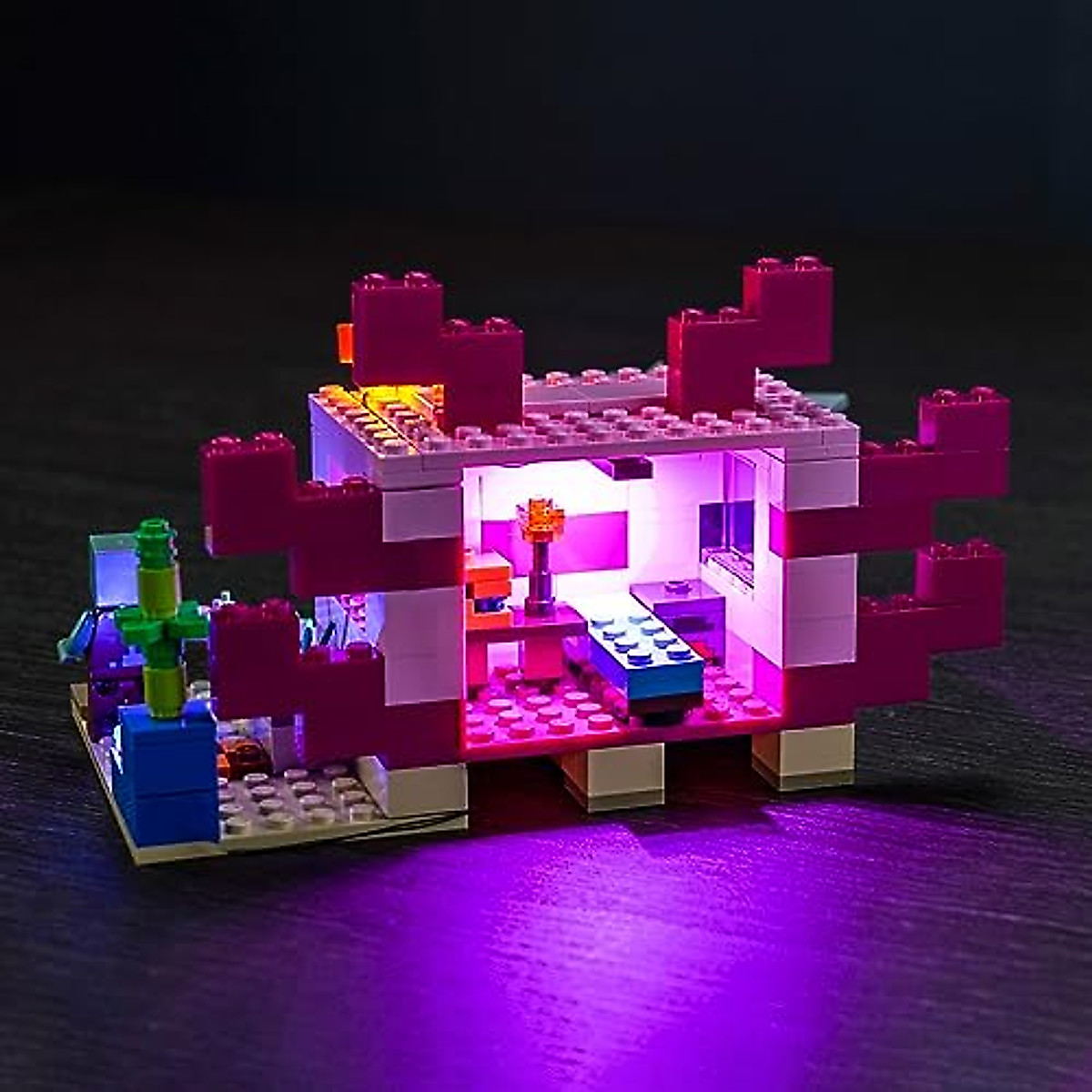 LocoLee Led Light Kit for Lego The Axolotl House 21247, Minecraft Lighting Set Compatible with Lego 21247 (No Lego Model), DIY Décor Lights for Lego Building Blocks