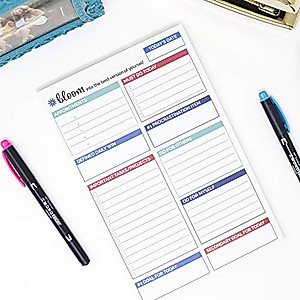 bloom daily planners Double Sided Daily Planning System Tear Off To Do Pad - Teal - 6" x 9"