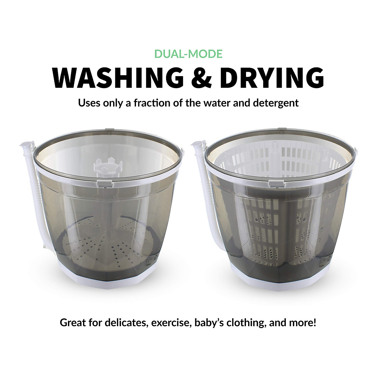 KHOMO GEAR - Mini Portable Washing Machine - Washer and Dryer - Manual Non Electric