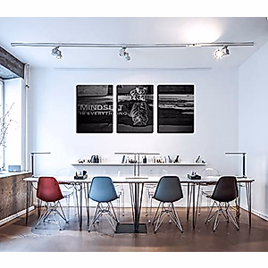 3 Panels Mindset is Everything Motivational Canvas Wall Art Inspirational Entrepreneur Quotes Poster Print Artwork Painting Picture for Framed Home Decoration Living Room office bedroom 36''W x 16''H