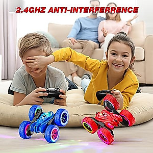 MaxTronic Remote Control Car, RC Cars All Terrain Off Road 4WD Double Sided Running RC Stunt Car, 360° Rotation & Flips RC Crawler Birthday Gift Toys for Boys & Girls Aged 4 5 6 7 8 9 10 11 12