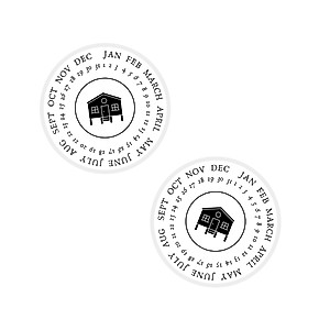 Laid On Date Stickers | 50 Pack | 2" Round Stickers | Farm Fresh Stickers | Egg Carton Stickers | White with Chicken Coop Design
