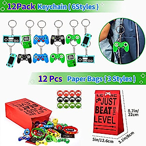 Tacobear 102 Pcs Video Game Party Favors for Kids Gamer Party Gift VIP Pass Holder Silicone Bracelet Keychain Temporary Tattoos Pinata Gift Goodie Bag Fillers Game On Themed Boys Birthday Party Supplies