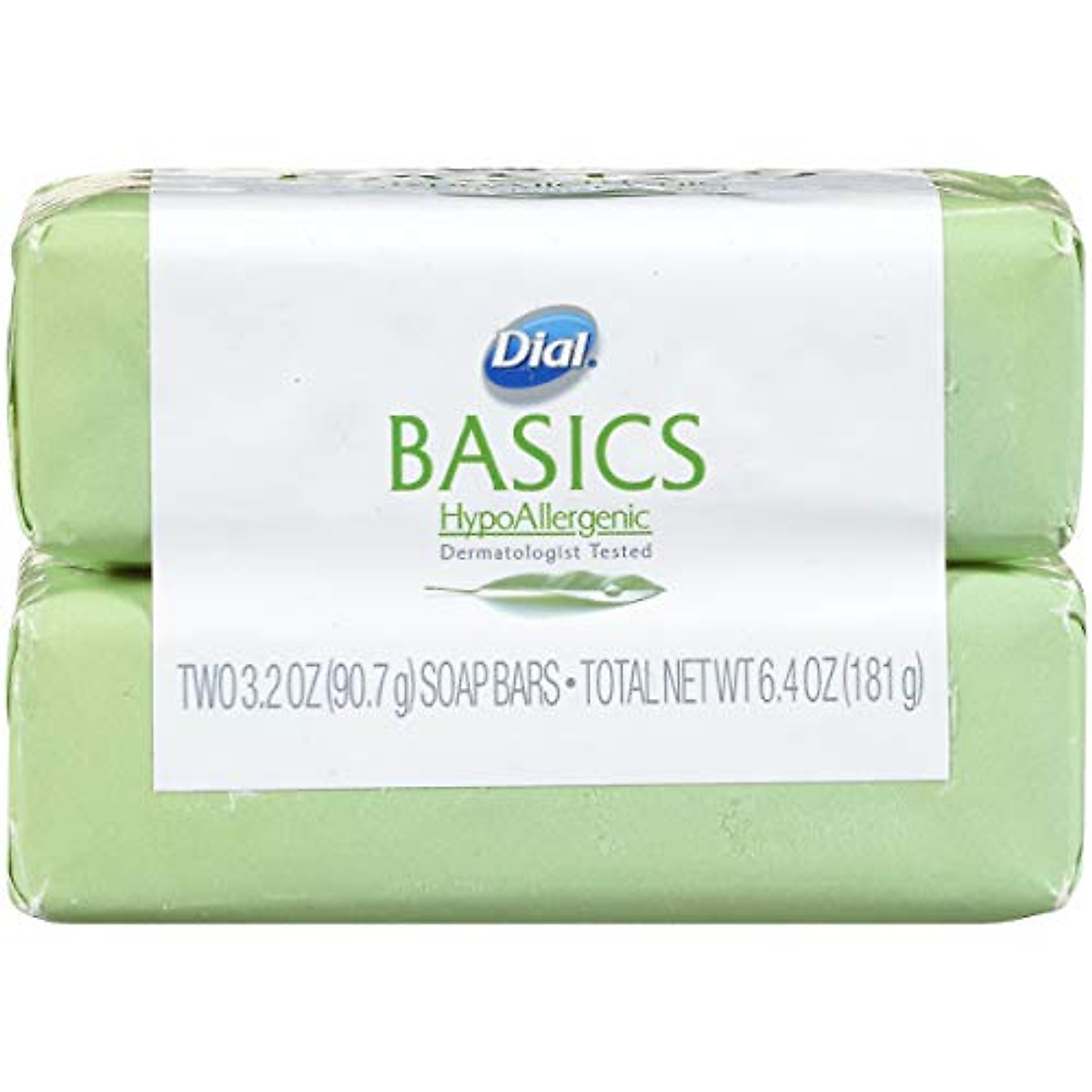 Dial Basics Hypoallergenic Bar Soap, 2 Count