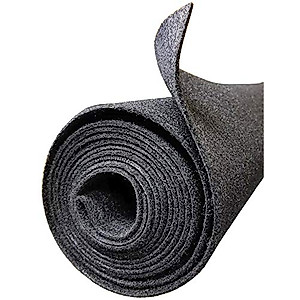 Polymat 3 FEET 4 FEET 3'X4' Charcoal Grey Non Woven Felt Fabric Roll for SubWoofer Speaker Box Enclosure Carpet and Trunk, Crafts, Multipurpose Liner, Latex Backed Felt Carpet