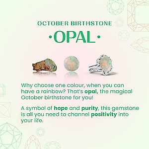 Angara Natural 0.5 Ct Opal Classic Ring for Women in Sterling Silver (Grade-AAA | Size-6mm) | October Birthstone, Birthday, Engagement, Anniversary Jewelry Gift For Women