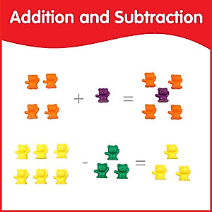 edxeducation Counting Bears with Matching Bowls - Early Math Manipulatives - 68pc Set - 60 Bear Counters, 6 Bowls & 2 Game Spinners - Home Learning