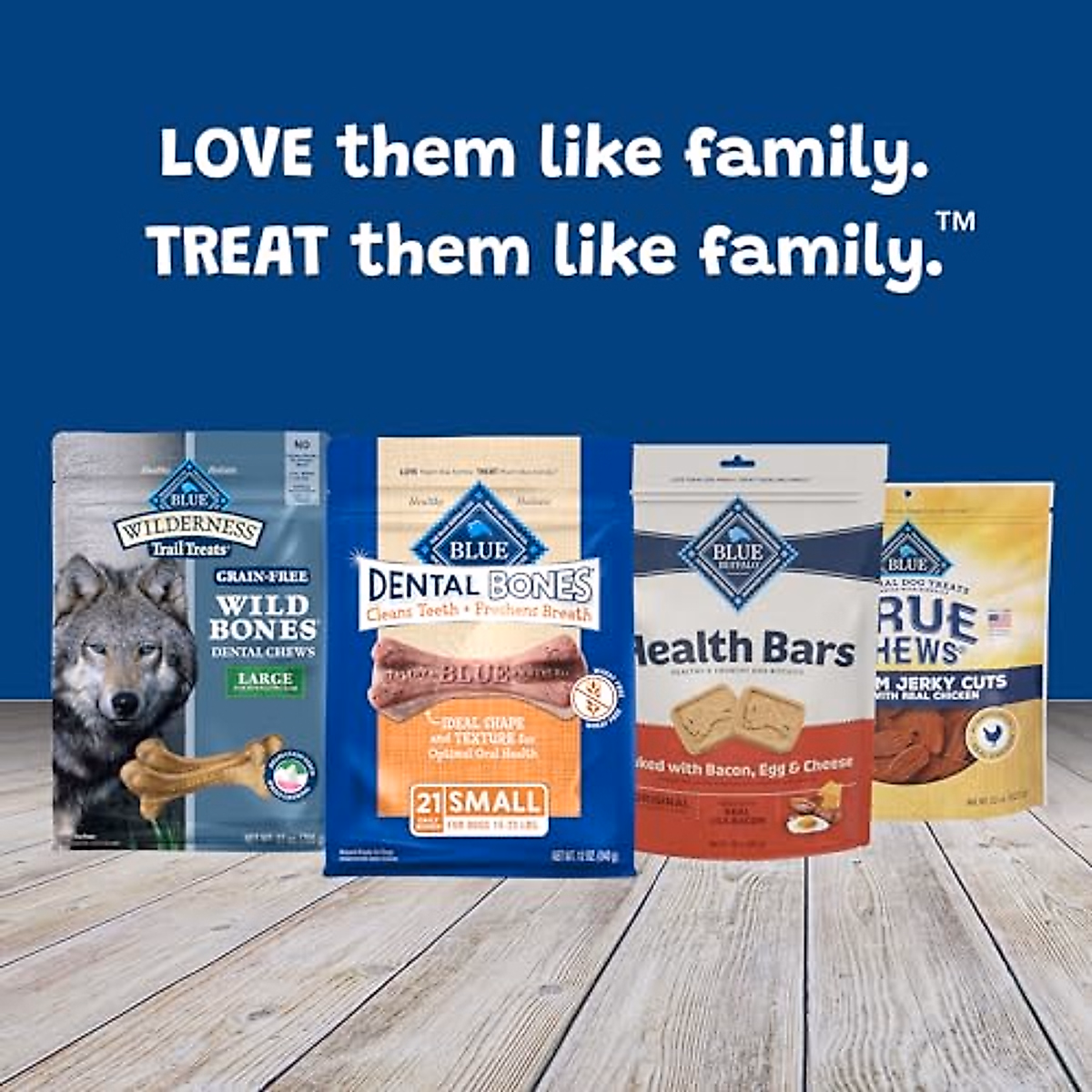 Blue Buffalo Dental Bones Small Natural Dental Chew Dog Treats Bag Value Pack