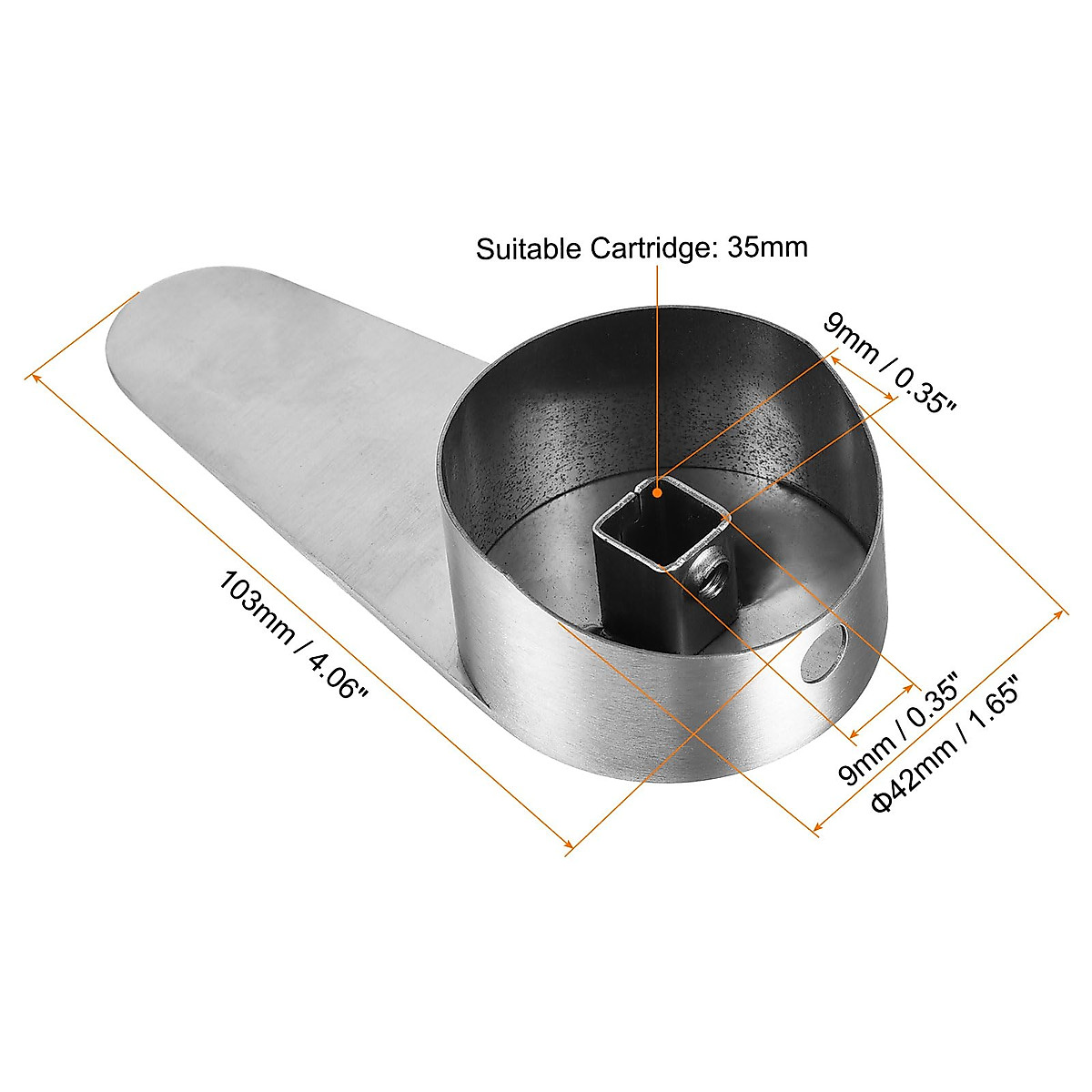 uxcell Single Lever Faucet Handle for 35mm Cartridge, Stainless Steel Faucet Handle Replacement for Kitchen Bathroom Shower, 4"x1.7", Silver