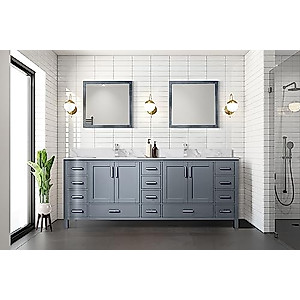 Lexora Jacques 84 in. W x 22 in. D Dark Grey Double Bath Vanity