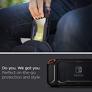 Spigen Rugged Armor Designed for Nintendo Switch Case with Strap Protective Case - Matte Black