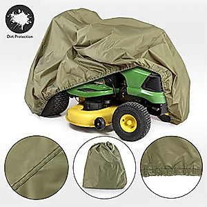 Universal Lawn Tractor Mower Cover - Armor Shield Waterproof Marine Grade Canvas, Weather Resistant with Dust Protection - Indoor and Outdoor Protective Storage - Pyle PCVLTR11 (Green)